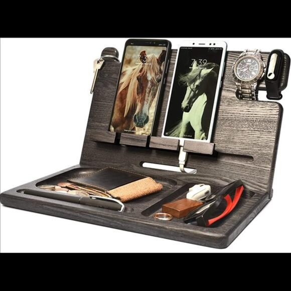 Accessories | Wood Docking Station Tray Charging Nightstand | Poshmark